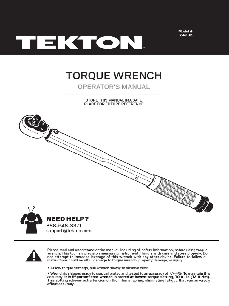 Tekton Manual | PDF | Nut (Hardware) | Torque