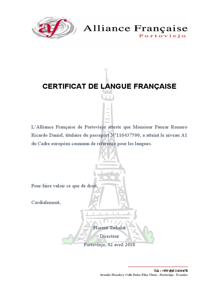 Certificat de Langue Française | PDF