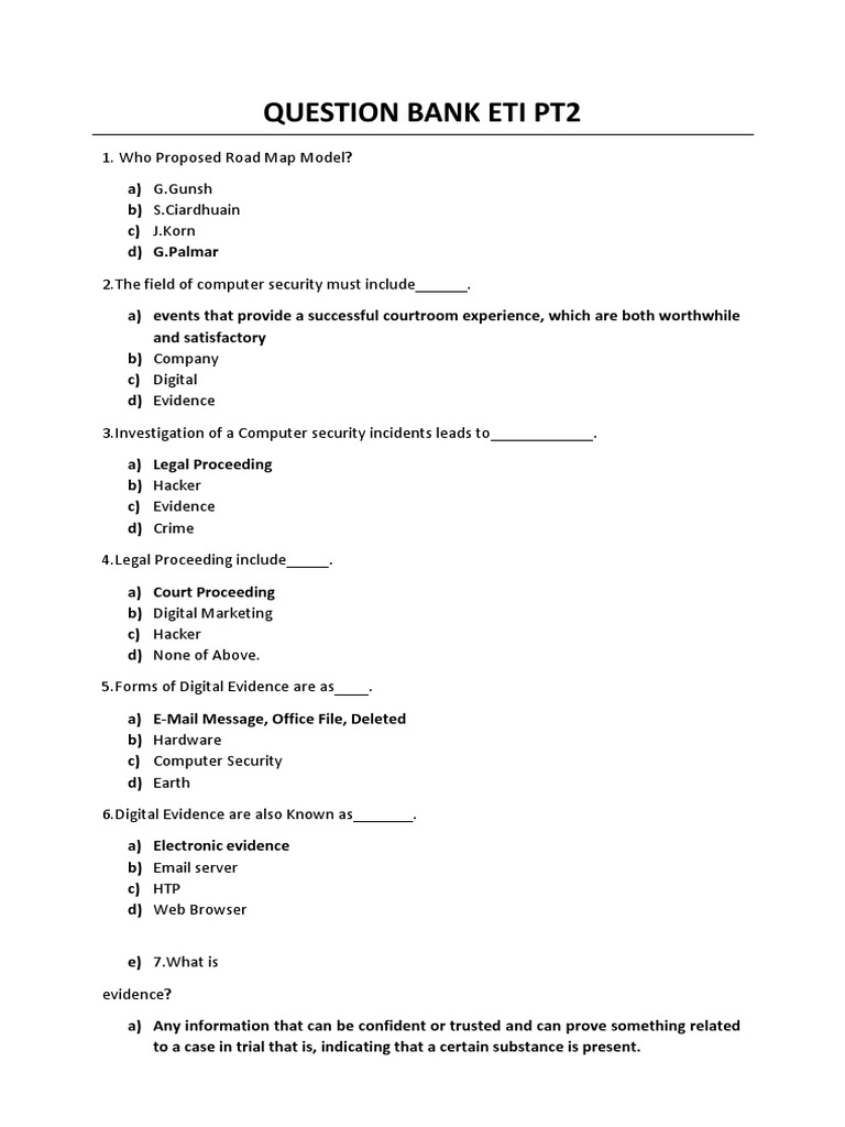 Question Bank Eti PT2 | PDF | Security Hacker | White Hat (Computer Security)