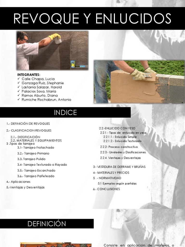 Constru II Revoques y Enlucidos | PDF | Yeso | Hormigón