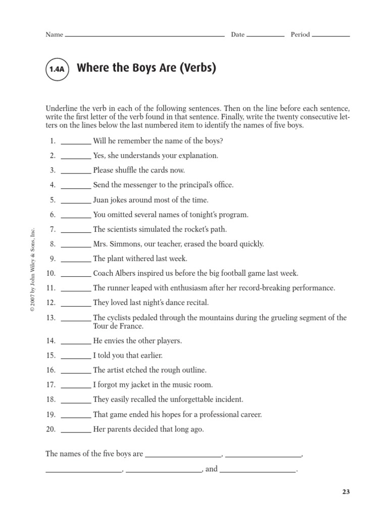 Exercises Verbs | PDF | Linguistics | Grammar