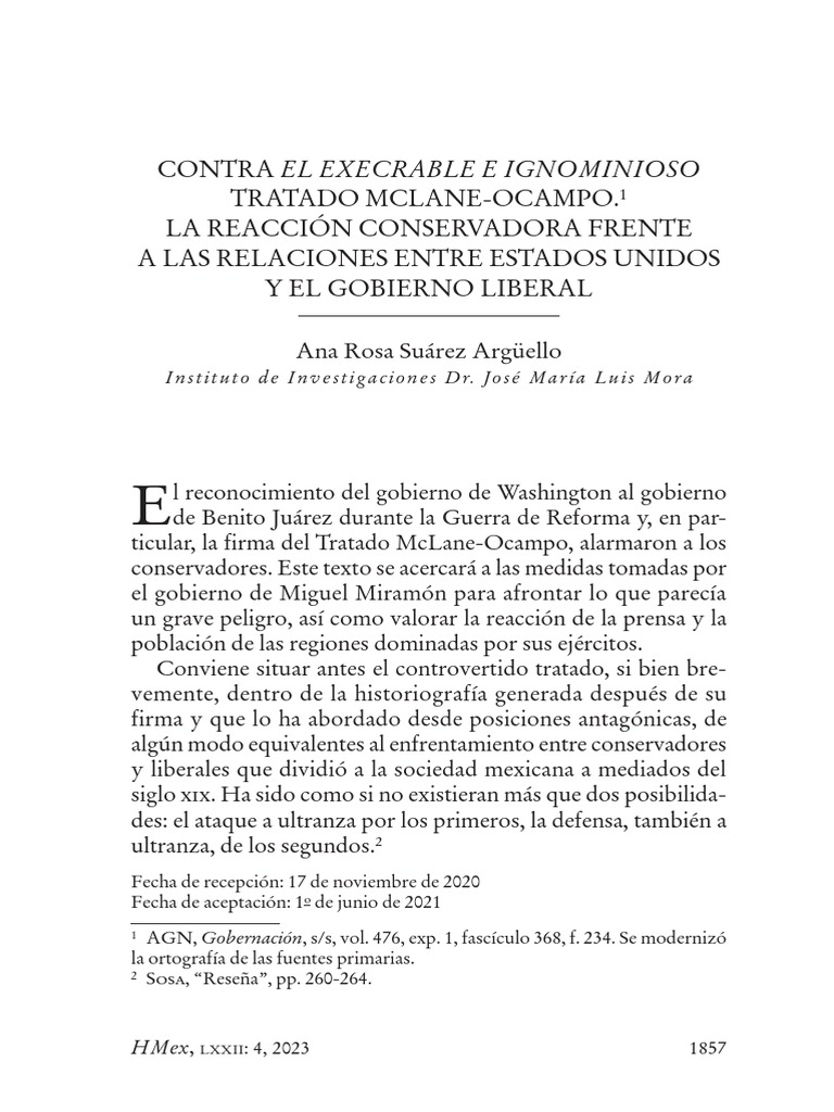 Contra El Execrable e Ignominioso Tratado Mclane-Ocampo | PDF