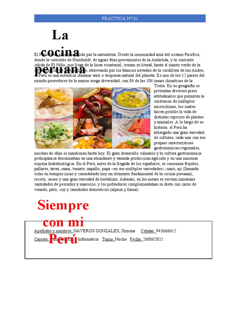 Práctica N | PDF | Alimentos | Comida y bebida