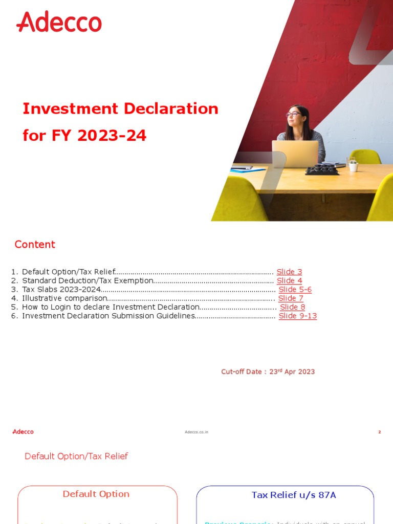 Investment Declaration (2023-24) | PDF