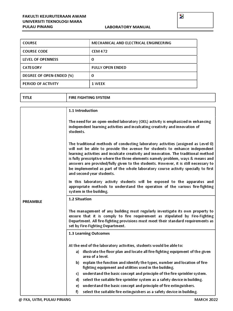 Week 5-6 - Lab 4 - Level 0 - Fire Fighting System | PDF
