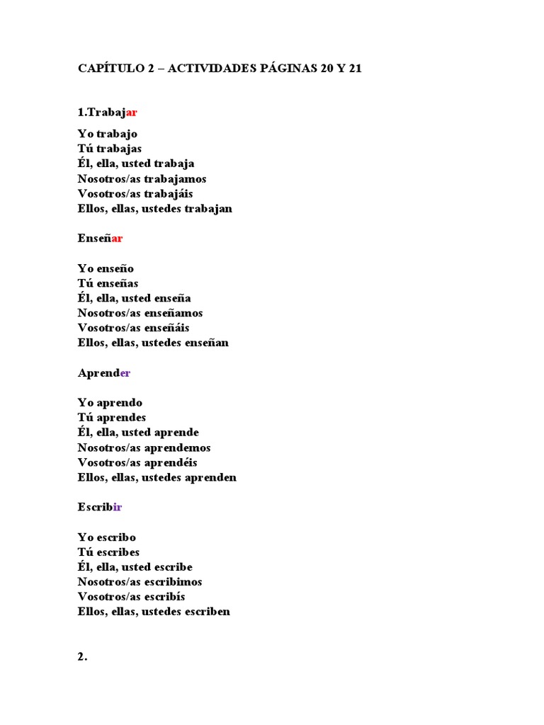 CAPÍTULO 2 - Ejercicios Corrección | PDF