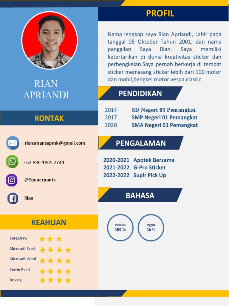 CV Rian Apriandi | PDF