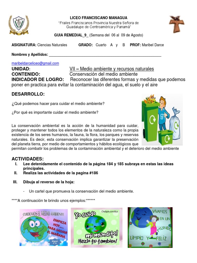 Acciones para Cuidar el Medio Ambiente | PDF | Entorno natural ...