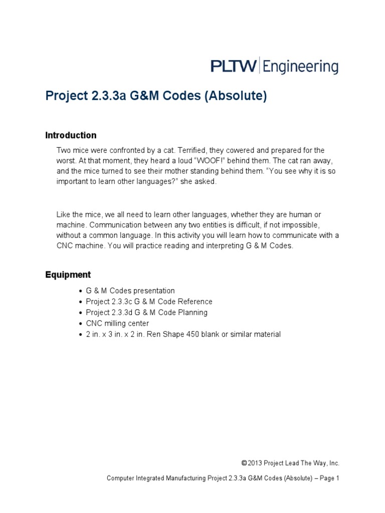 2.3.3a.p GMCodeAbsolute | PDF | Numerical Control | Manufactured Goods