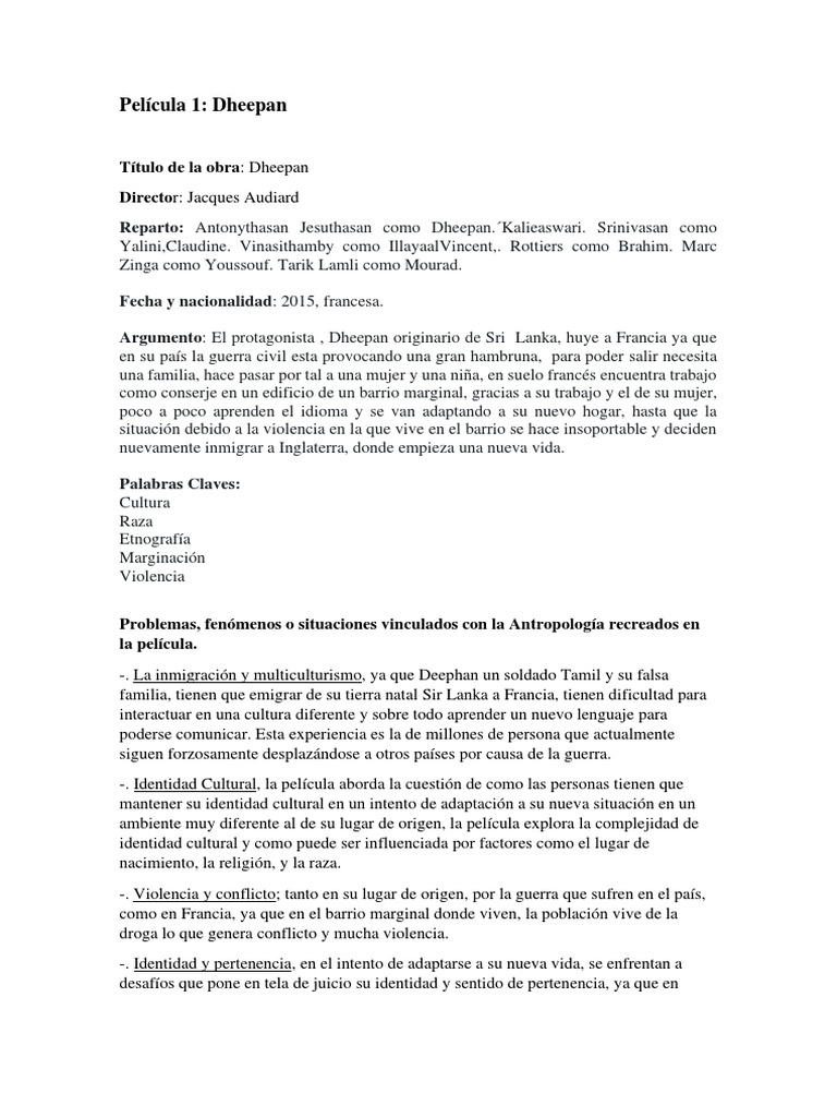 AEC2 Glosario de Antopokine Dheepan | PDF