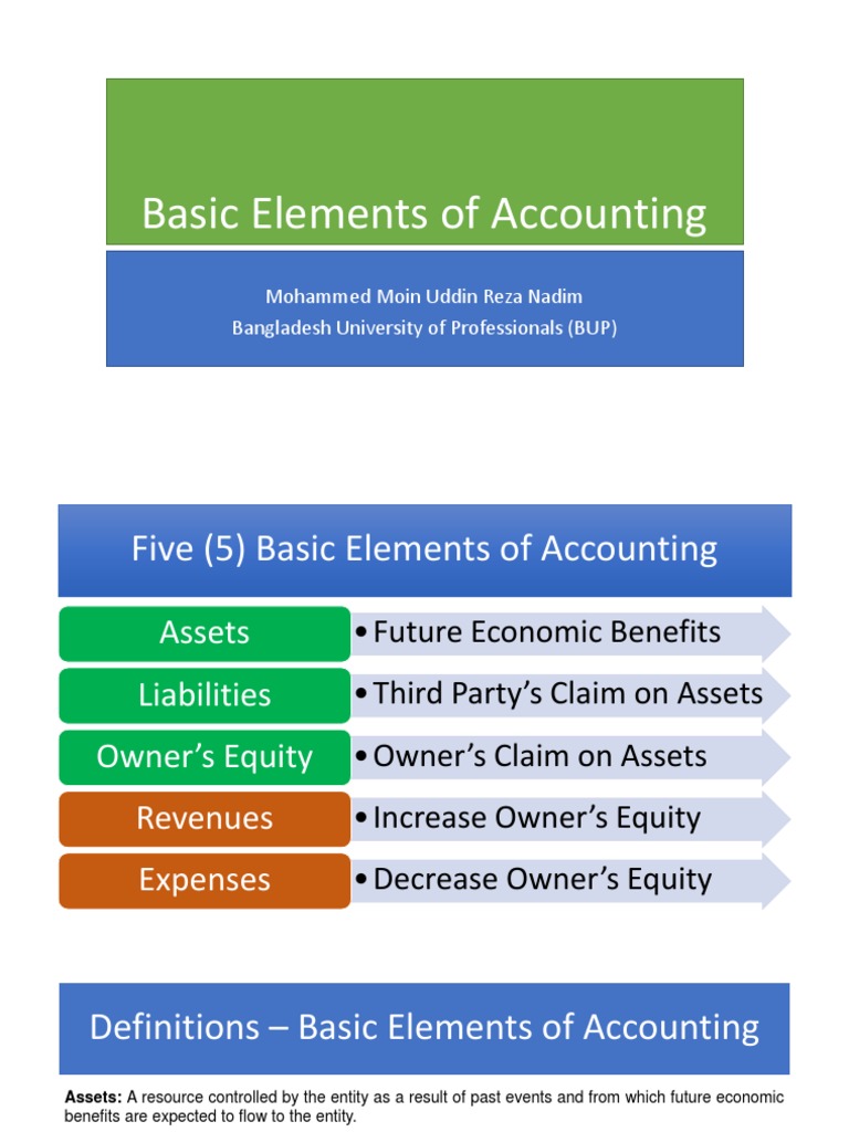 Basic Elements of Accounting | PDF