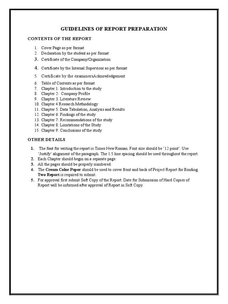 RITCOM - BBA VI Semester Project Report Format Session 2022-23 | PDF