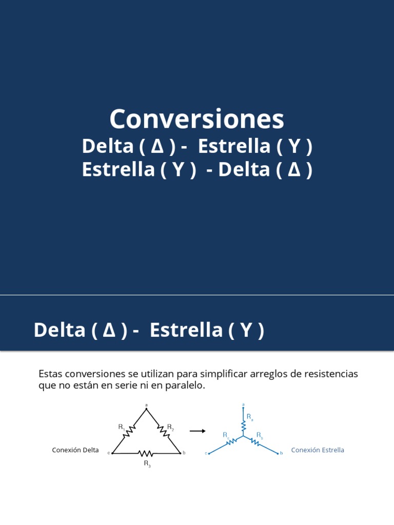 Conversiones Delta-Estrella y Estrella-Delta. | PDF