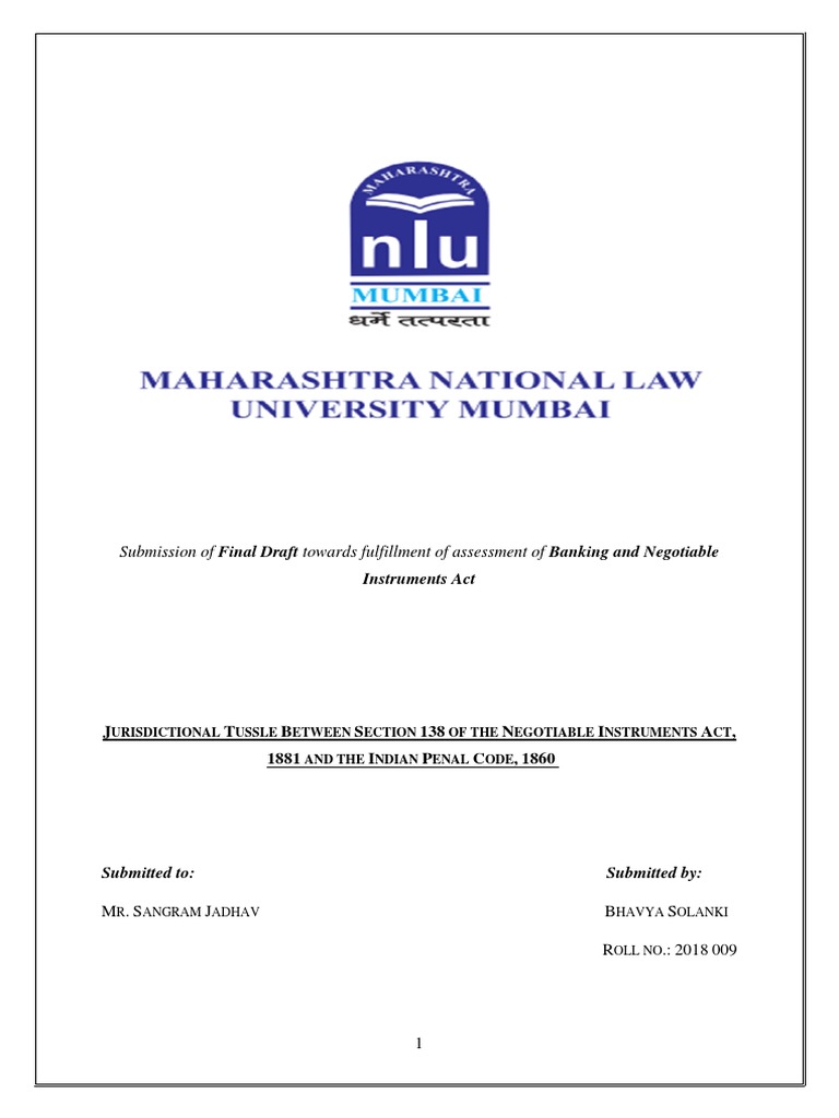 Bhavya Solanki Banking Final Draft 2018 009 | PDF | Double Jeopardy | Mens Rea