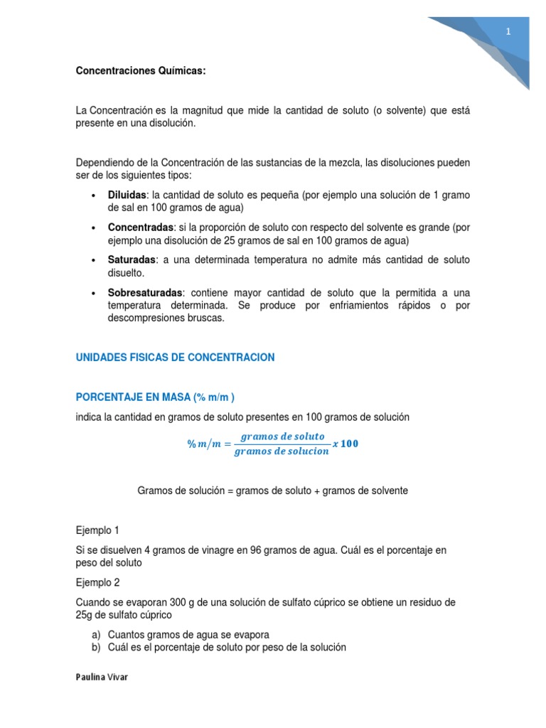 Doc-Edu-Concentraciones Química | PDF | Concentración | Redox