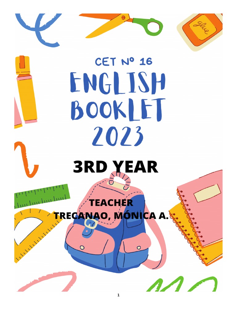 CET #16 - INGLÉS BOOKLET - 3er Año (1° Ciclo Superior) 2023 | PDF ...