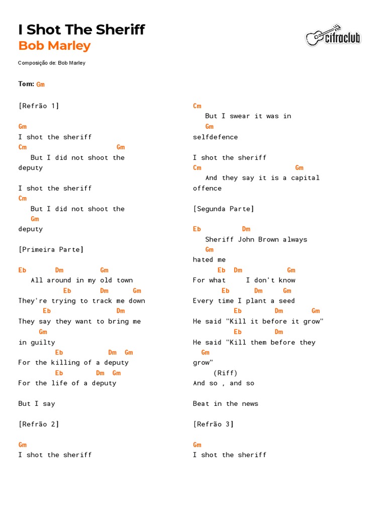 Bob Marley - I Shot The Sheriff | PDF | Song Recordings Produced | Bob Marley