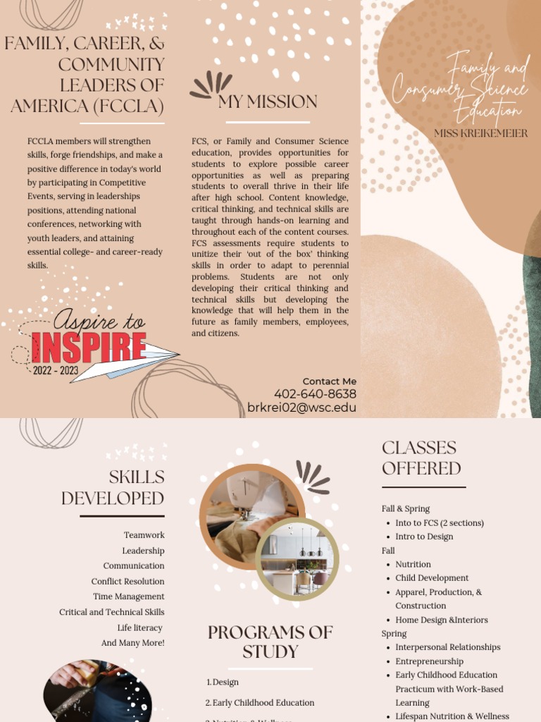 Fcs Marketing Brochure | PDF | Home Economics | Behavior Modification