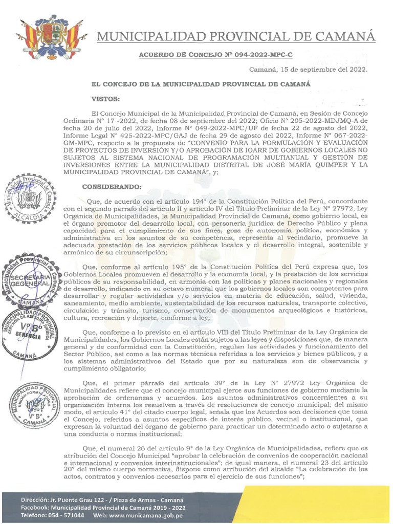 Acuerdo de Consejo | PDF Acuerdo de Consejo | PDF