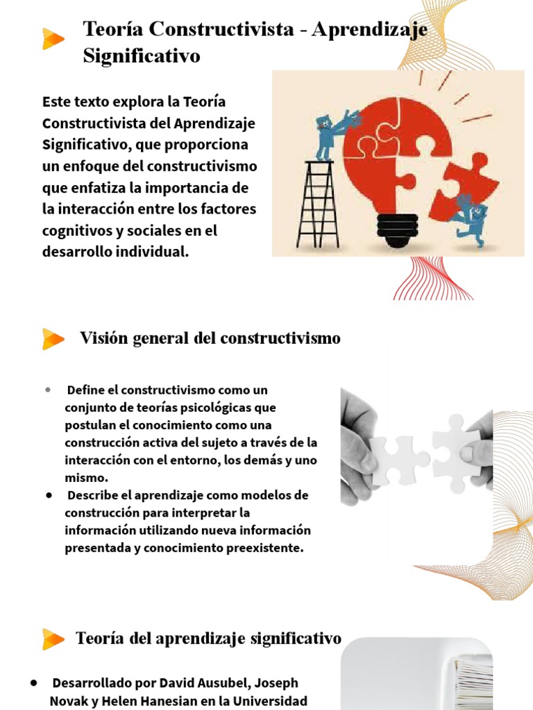 Teoría Constructivista - Aprendizaje Significativo | PDF | Constructivismo (filosofía de la ...