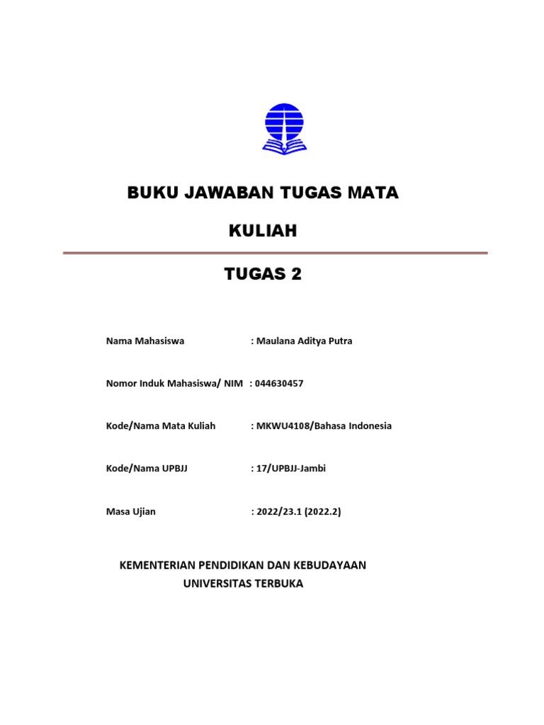 Maulana Aditya Putra - 044630457 - Tugas 2 Bahasa Indonesia | PDF