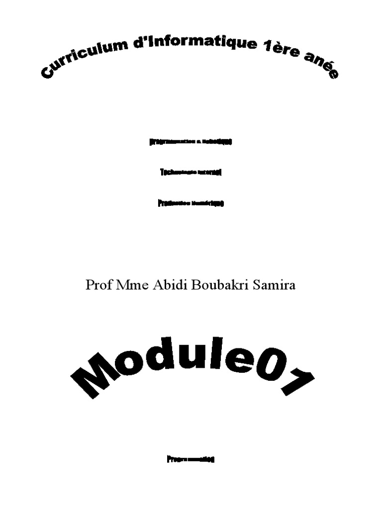 Programmation et Robotique 1ère Année | PDF | Robotique | Programmation ...