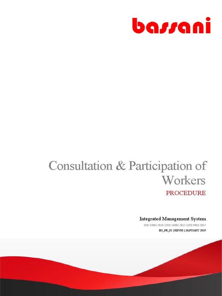 Worker Consultation Procedure ISO 45001 | PDF | Occupational Safety And ...