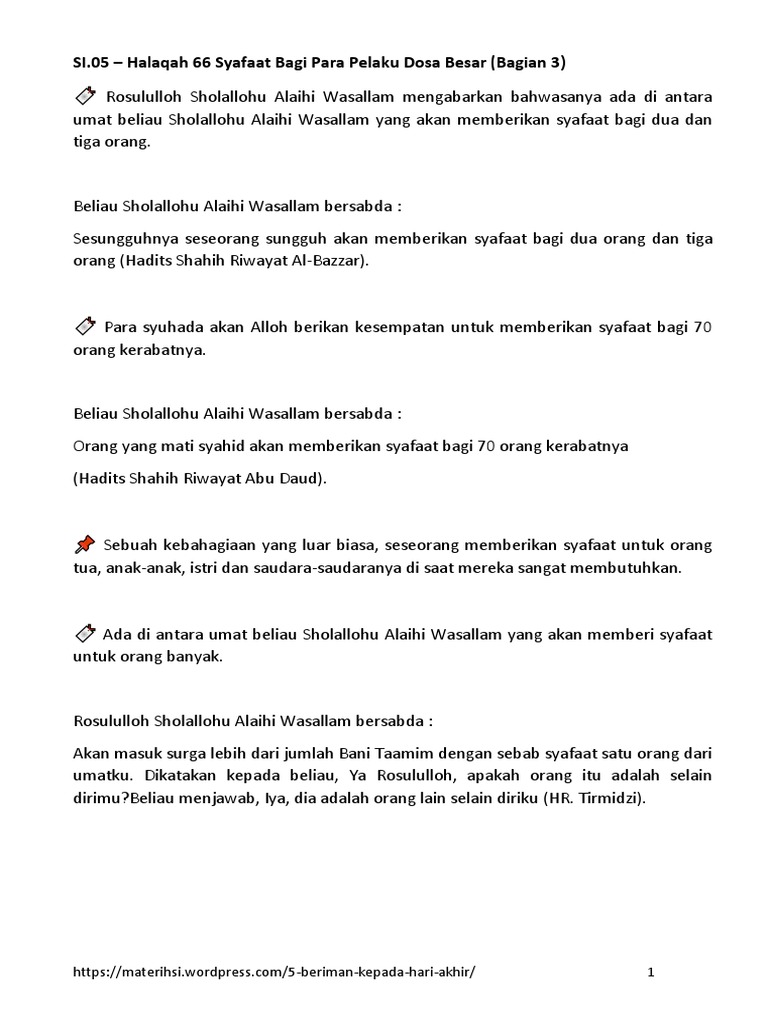 HSI 05 Beriman Kepada Hari Akhir 66-80 | PDF