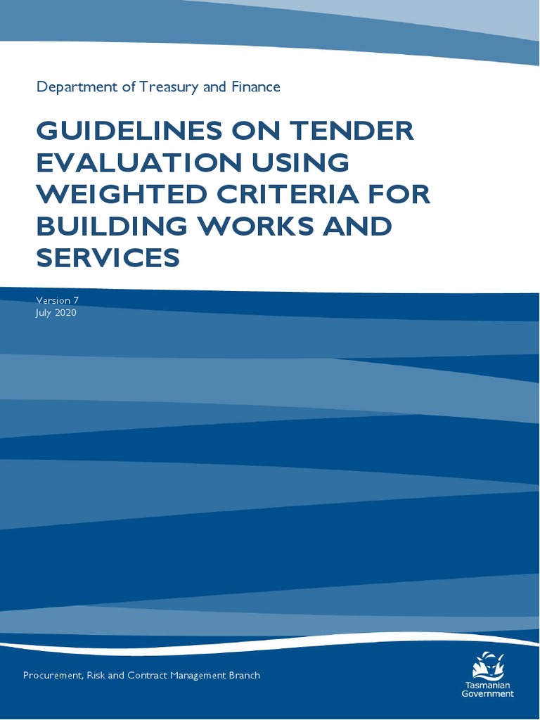 Guidelines On Tender Evaluation Using Weighted Criteria For Building ...