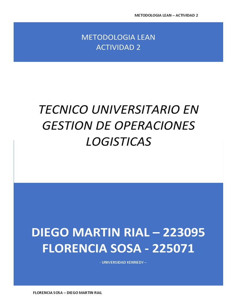Actividad 2 Metodologia Lean - Sosa - Rial | PDF | Logística | Inventario