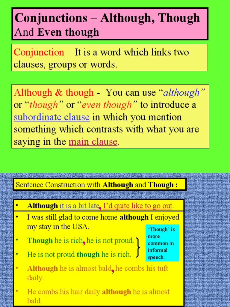 Using "Even Though" in Sentences | PDF | Linguistic Morphology | Human ...