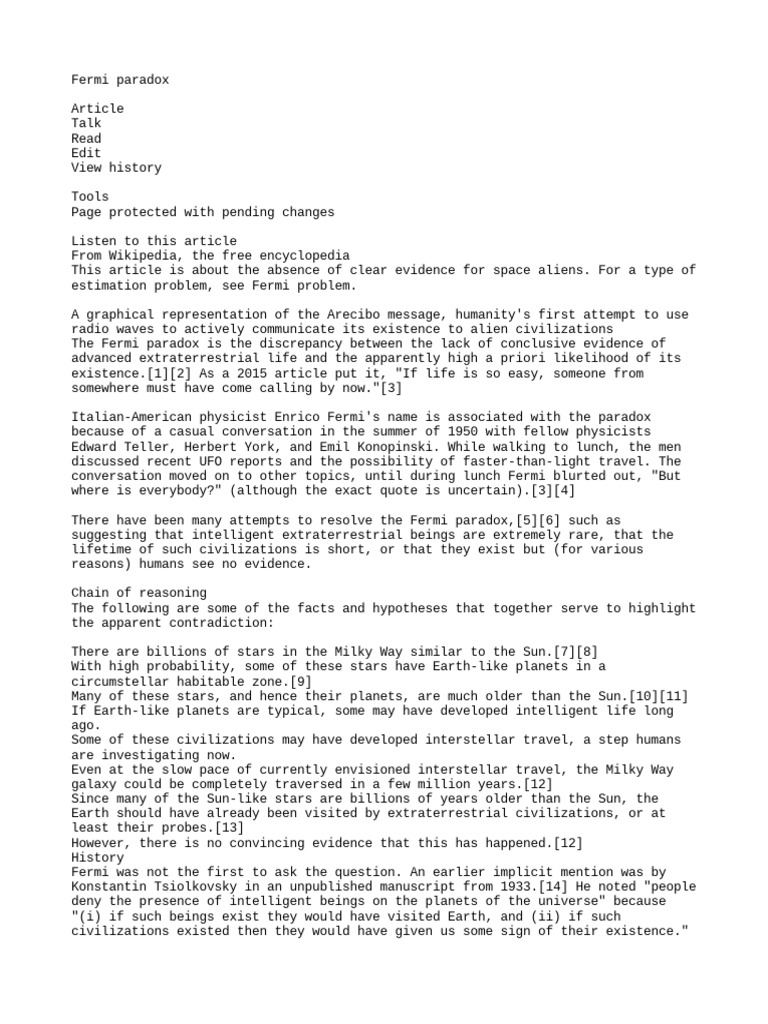 Fermi Paradox | PDF