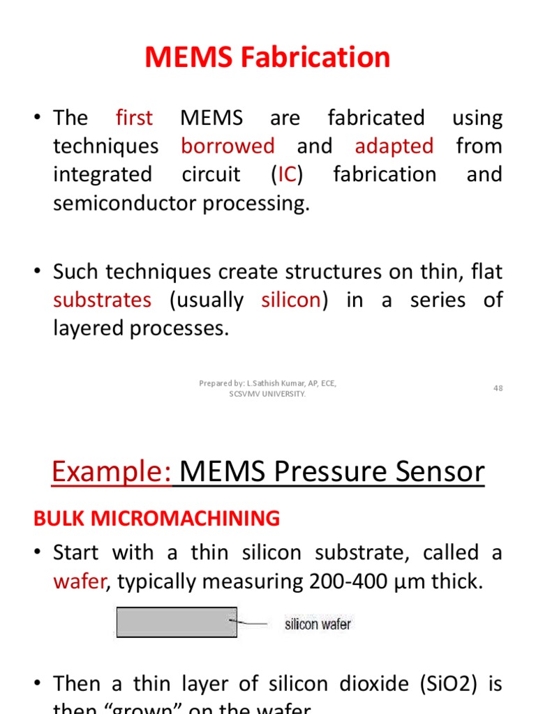 MEMS FABRICATION | PDF