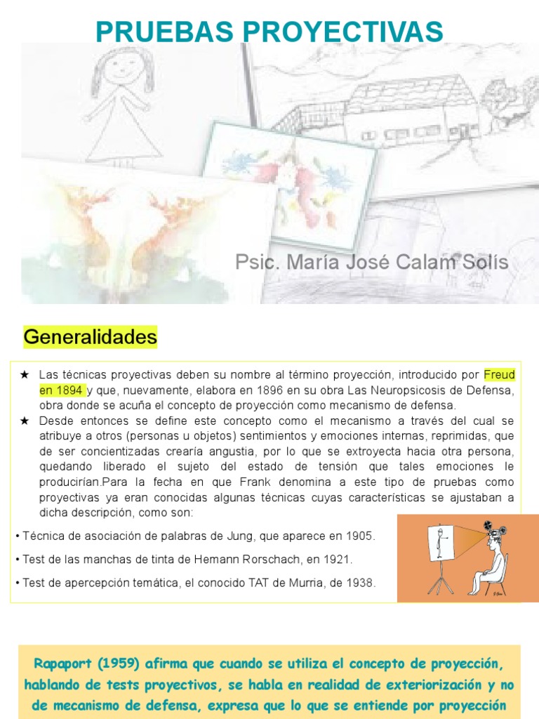 Pruebas Proyectivas: Psic. María José Calam Solís | PDF