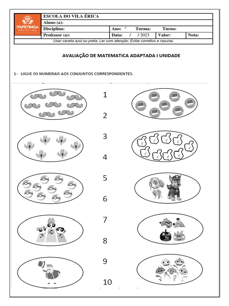 Prova Adaptada De Matemática Pdf 8125