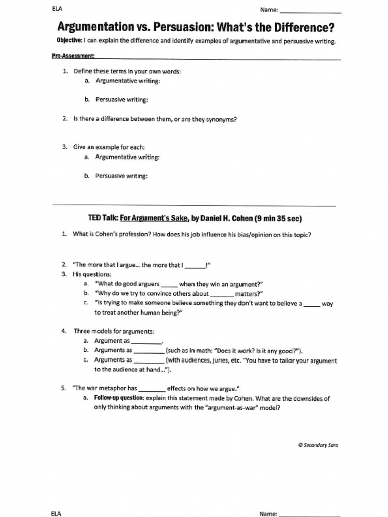 Argumentation V Persuasion Ted Talk Pdf
