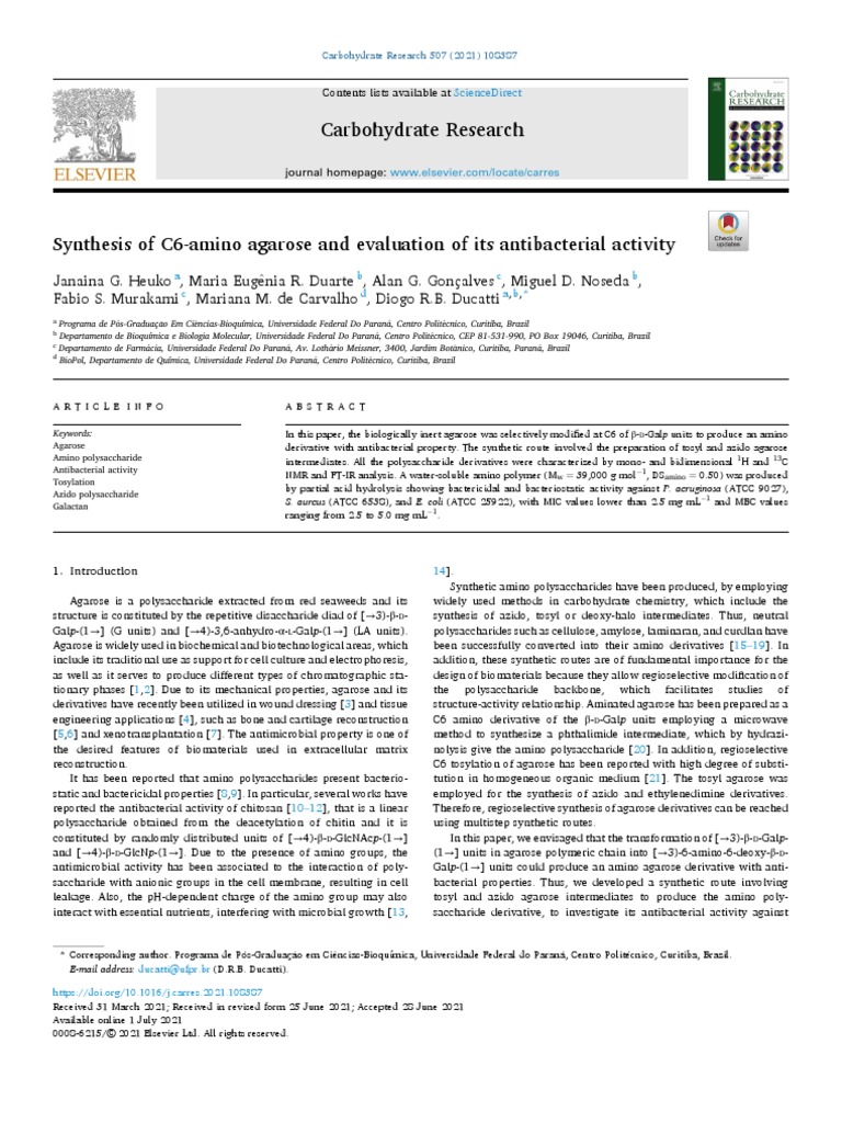 Carbohydrate Research | PDF | Polysaccharide | Chemistry