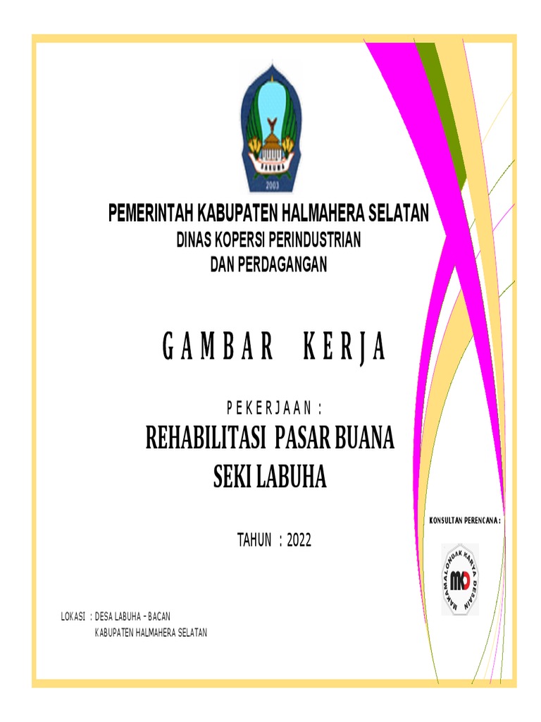 Gambar Kerja: Rehabilitasi Pasar Buana Seki Labuha | PDF