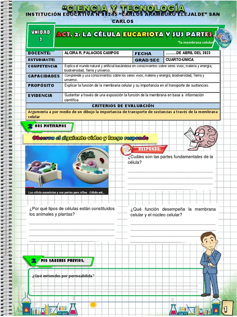 A-4º Act 2-Cyt-Und 2 - Sem 1 | PDF | Biotecnología | Química