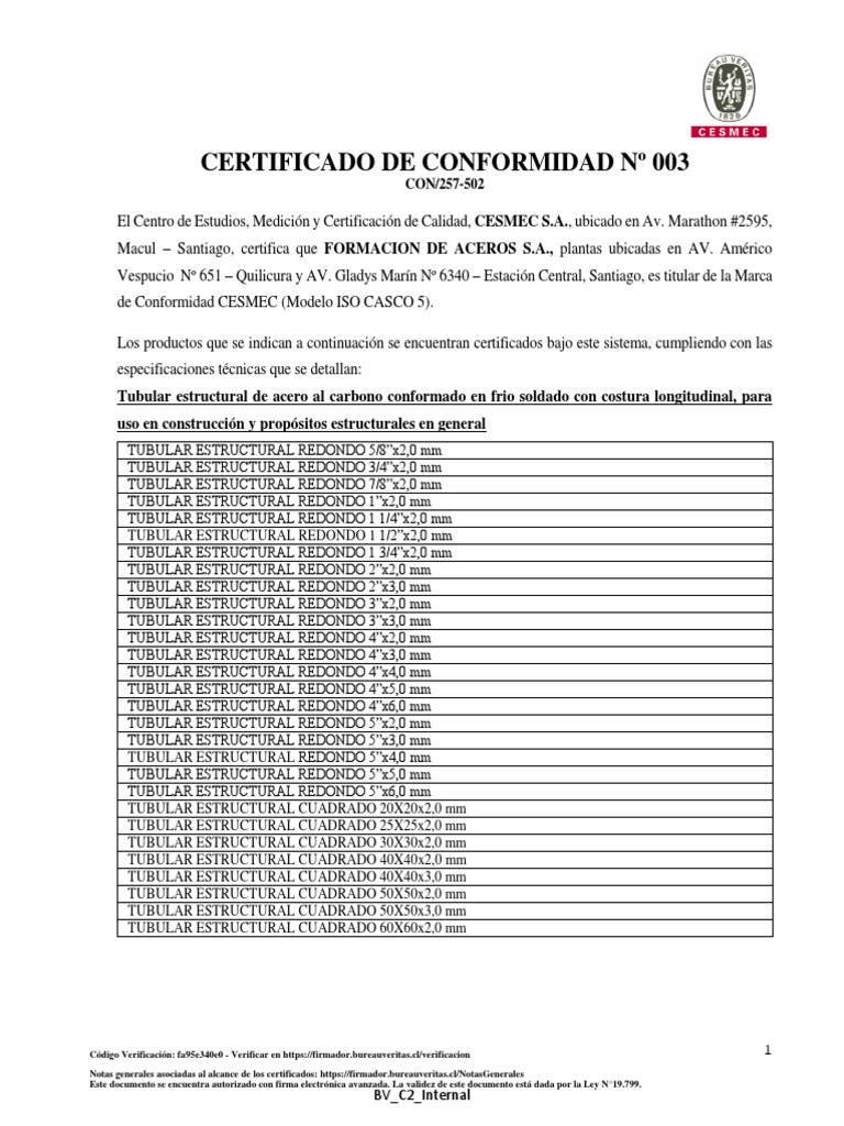 Cert Calidad Cesmec Isocasco5 08 22 | PDF