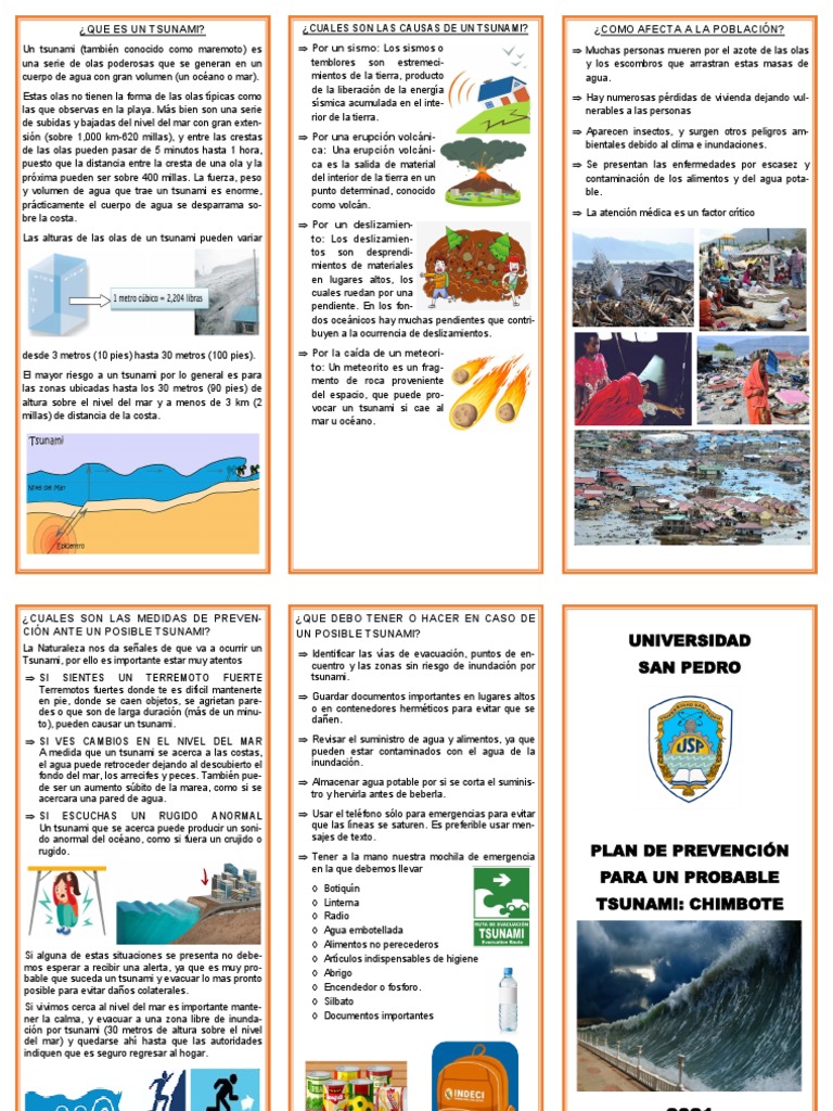 Triptico Tsunami | PDF | Tsunami | Temblores Triptico Tsunami | PDF | Tsunami | Temblores