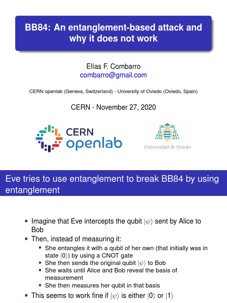 BB84 Entanglement | PDF