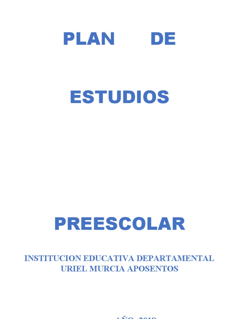 Plan de Estudios Preescolar 2022 | PDF