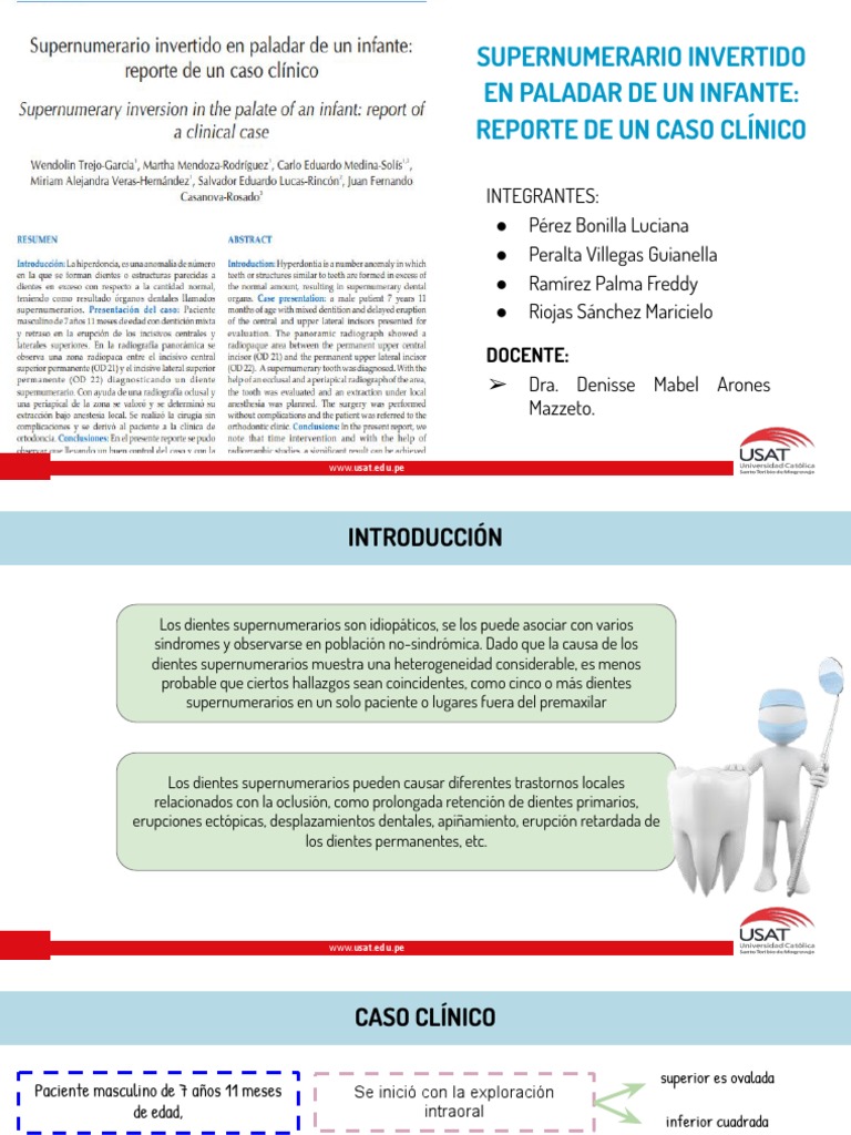 Supernumerario Invertido en Paladar de Un Infante | PDF | Diente | Medicina