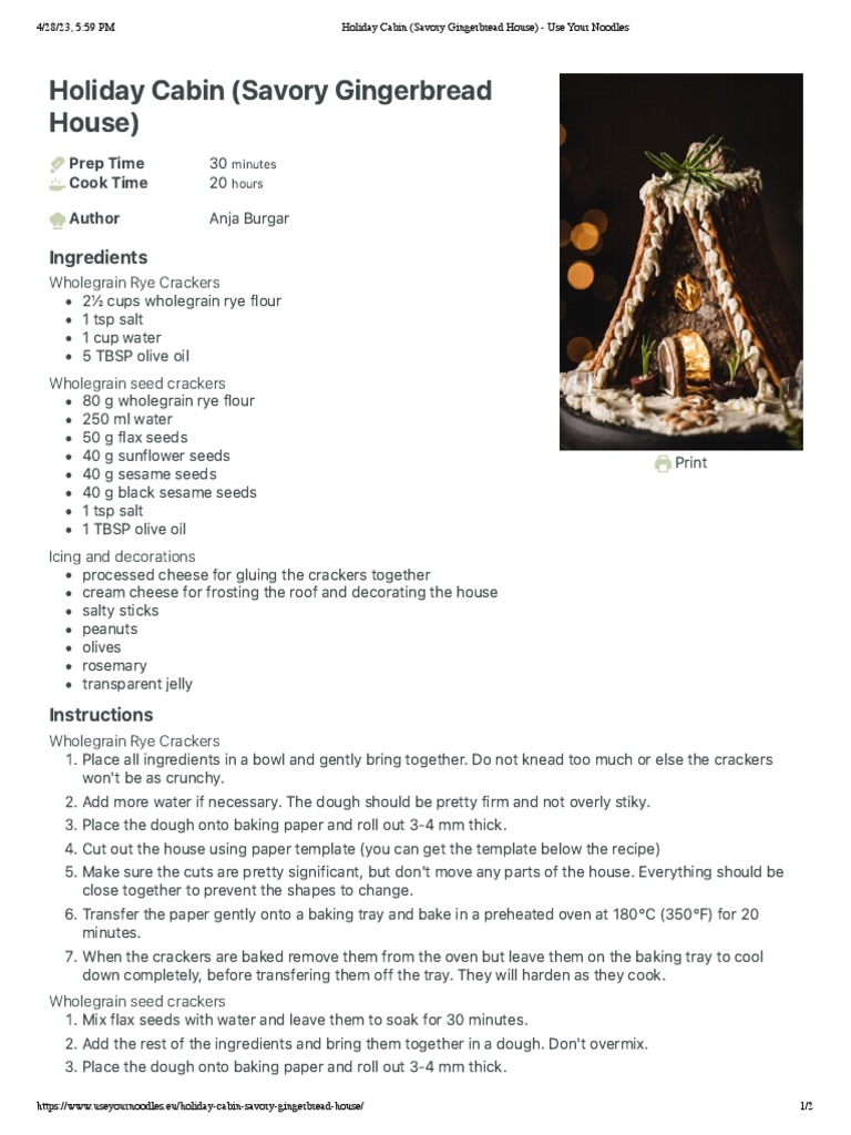 Savory Gingerbread House Recipe | PDF | Baking | Dough