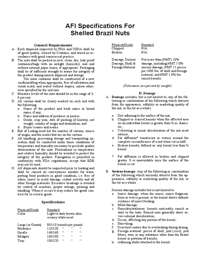 Brazil-Nuts AFI | PDF | Taste | Food And Drink