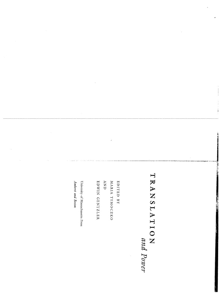 GENTZLER - TYMOCZKO 2002 - Translation and Power - Introduction | PDF
