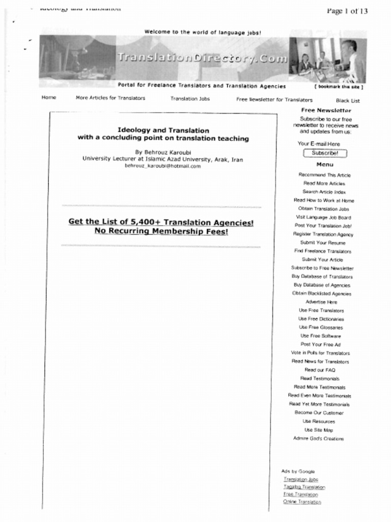 KAROUBI 2009 - Ideology and Translation | PDF