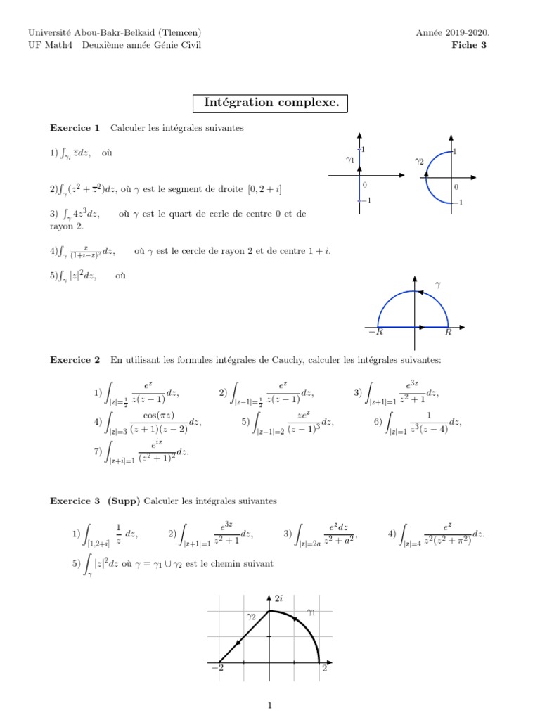 TD Correction Integration Complexe | PDF | Fonction holomorphe | Taux