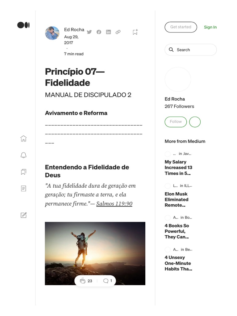 Princípio 07 - Fidelidade. MANUAL DE DISCIPULADO 2 - by Ed Rocha - Medium | Download grátis PDF ...